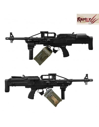 Electric Machine Gun Pkp Bullpup Full Metal Black Raptor - Softair ...