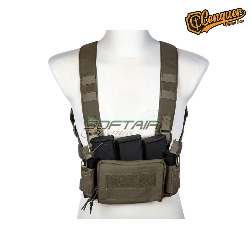 Micro Chest Rig Mpc Ranger Green Conquer Tactical Cqc 18 035042 Rg Softair Games Asg
